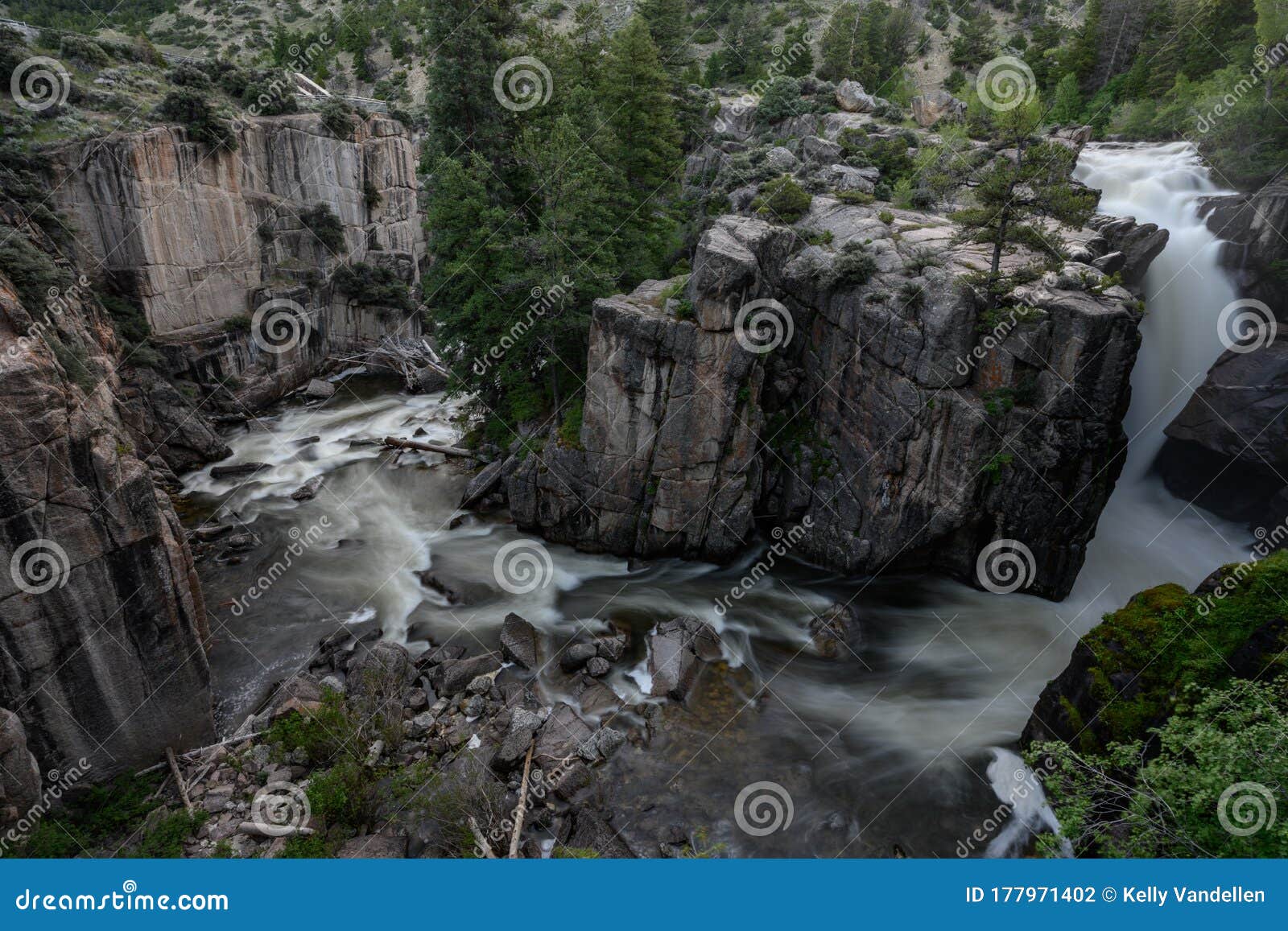 Wide Angle of Shell Creek Falls Stock Photo - Image of cliff, canyon ...