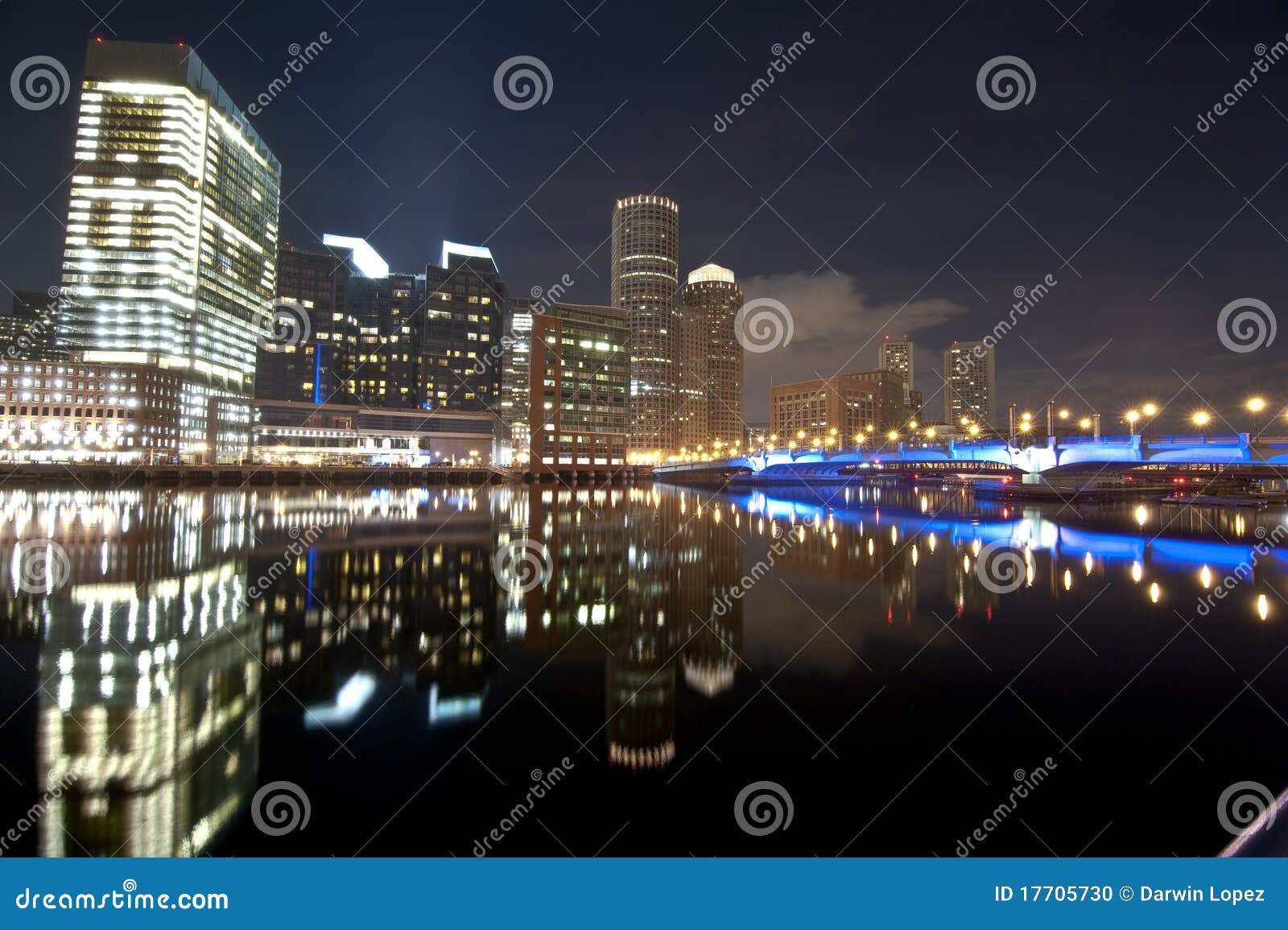 Wide-angle Shot of Boston Skyline Stock Photo - Image of green, color ...
