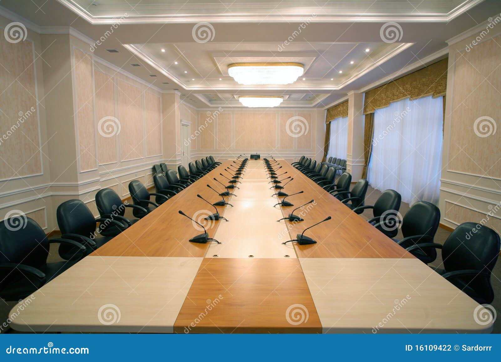 Wide Angle Shot Of Empty Meeting Conference Room Stock Photo - Image ...