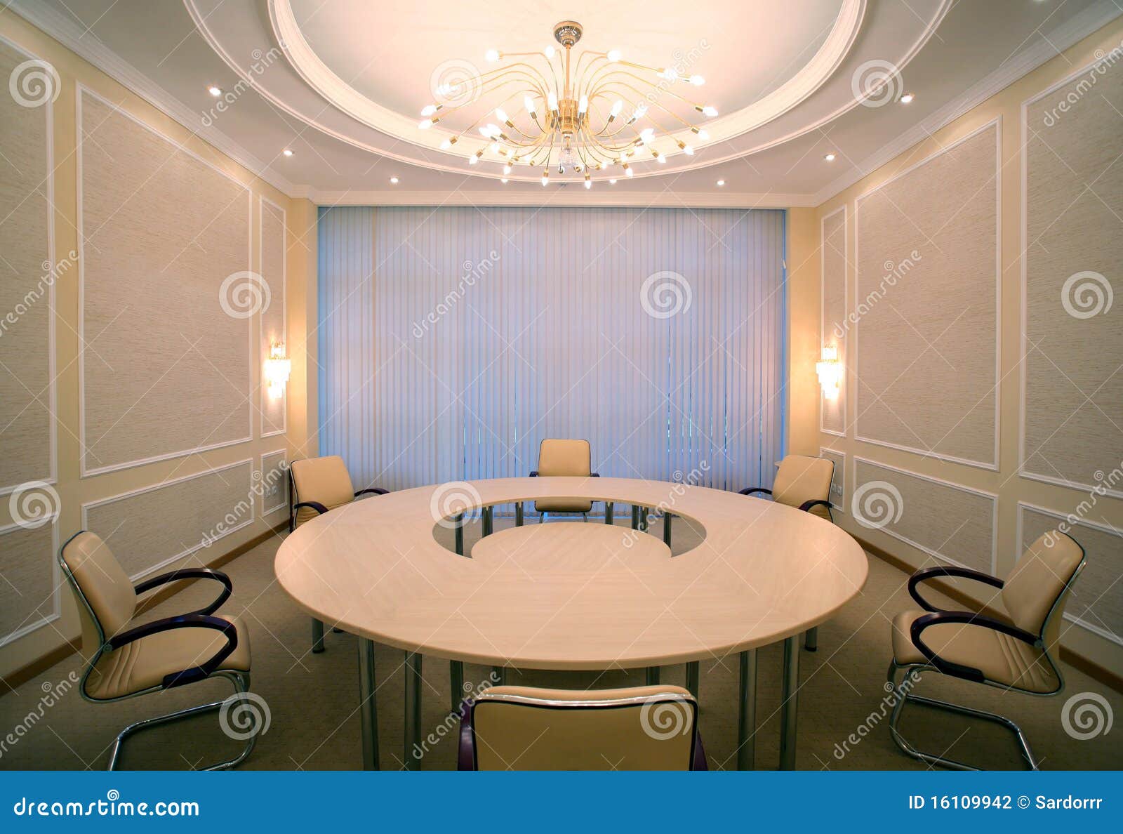 Wide Angle Shot of Empty Meeting Conference Room Stock Photo - Image of ...