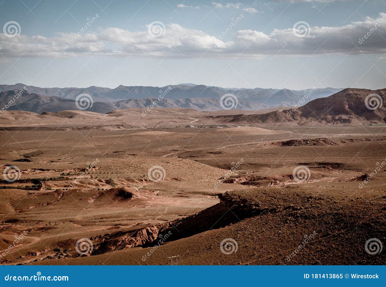 Wide Angle Shot of Large Areas of Arid Land and Mountains Stock Image ...