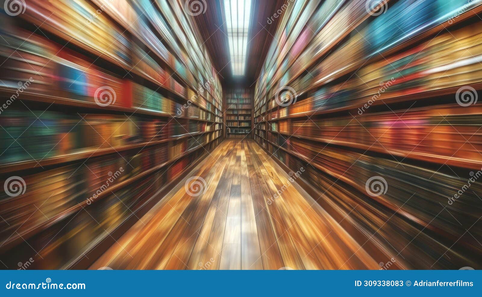 Wide-angle Shot of a Library with a Motion Blur Effect. Stock Image ...