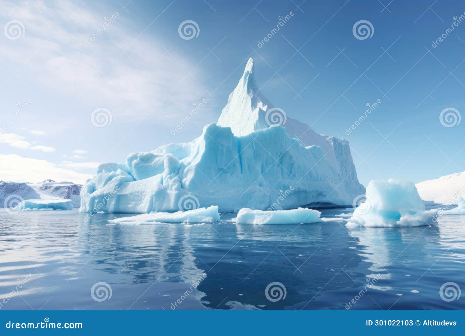 Wide-angle Shot of a Massive Iceberg in the Process of Calving Stock Image - Image of massive ...