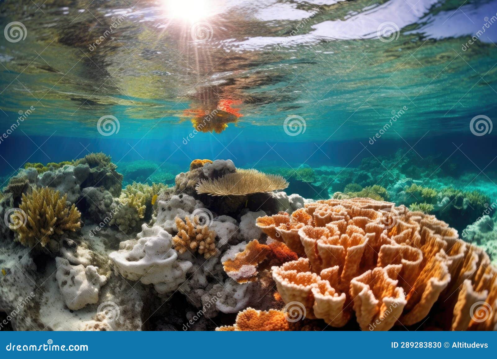 Wide-angle Shot of Octopus in Action within Coral Ecosystem Stock Photo ...