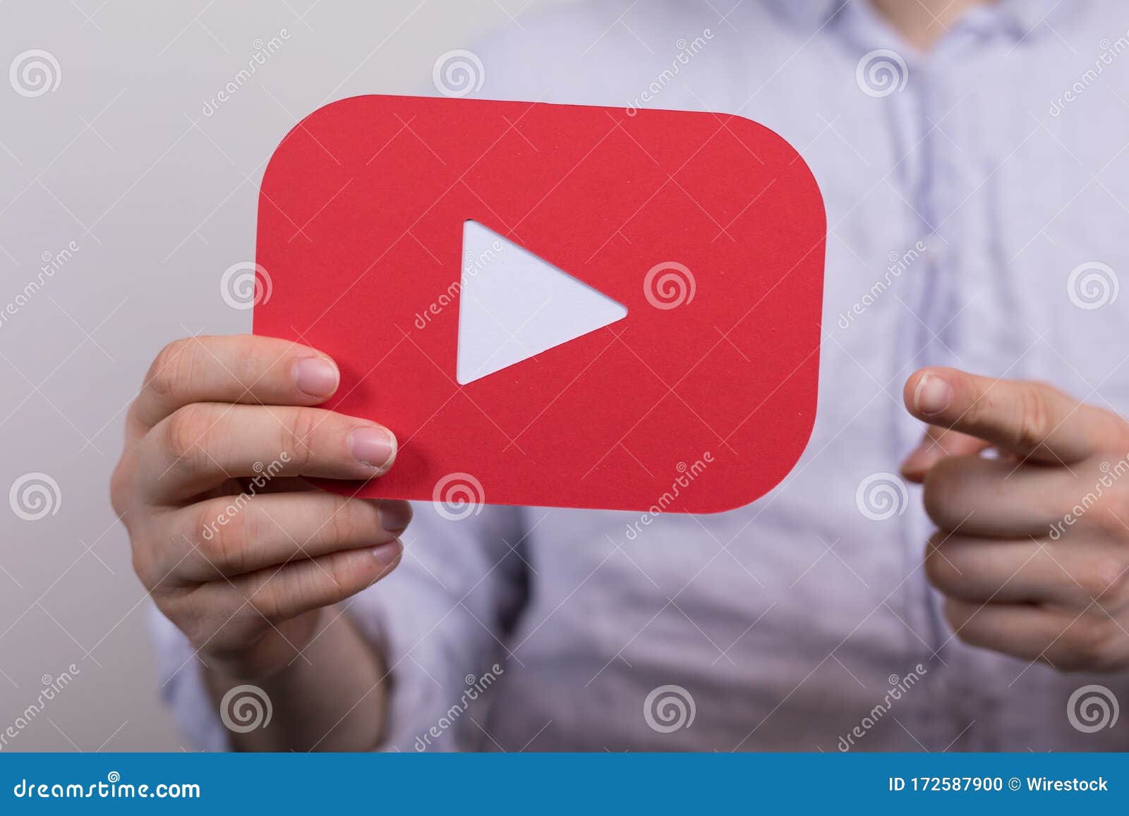 Wide Angle Shot of a Red Youtube Sign Held by a Person Editorial Image ...