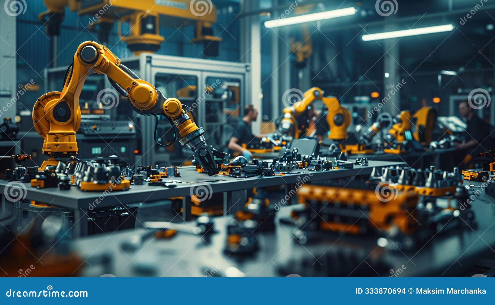 Engineers Working in High-Tech Robotics Lab Stock Photo - Image of ...