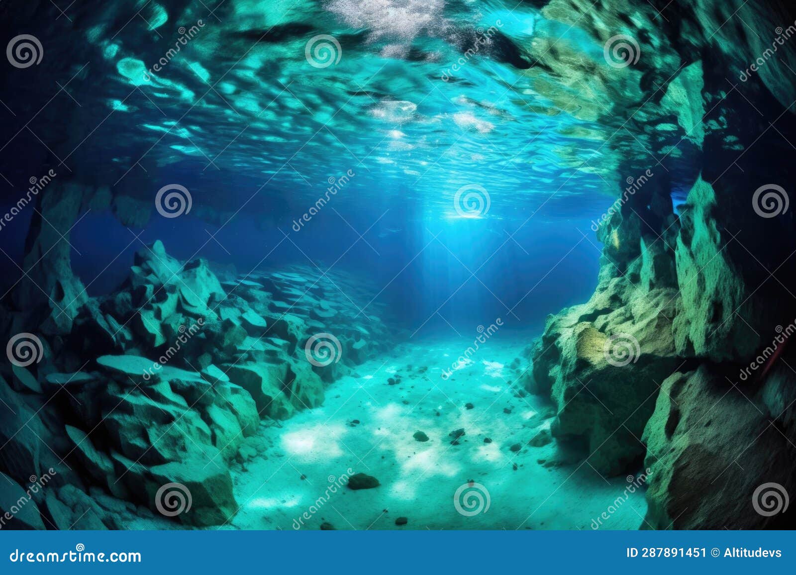 Wide-angle Shot of Underwater Ice Cave Stock Image - Image of ...