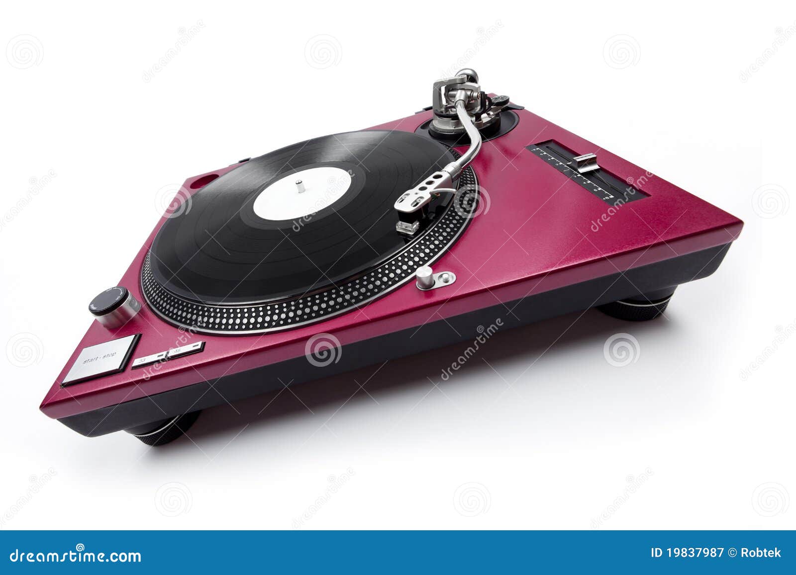Wide Angle Turntable Front View Stock Image - Image of music, shiny ...