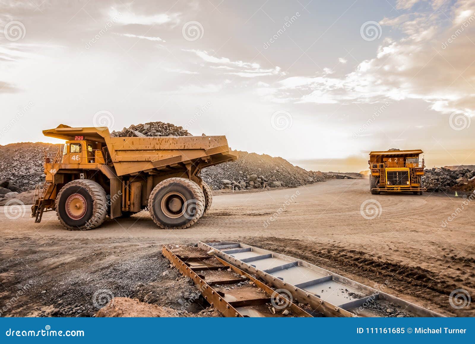 Large Mining Dump Trucks For Transporting Ore Rocks Royalty-Free Stock ...