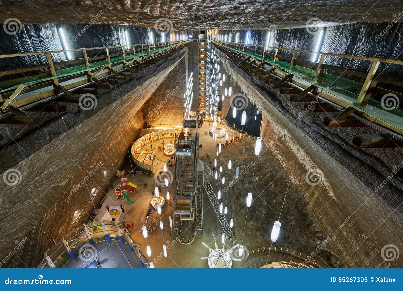 Salt mine underground stock image. Image of gallery, crystal - 85267305