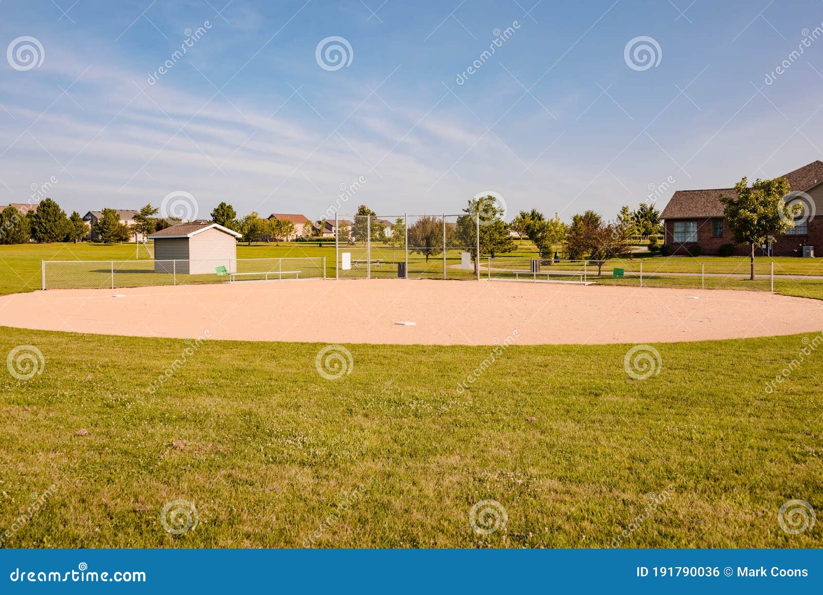 A Wide Angle View of a Baseball Diamond #2 in a City Park Stock Photo ...