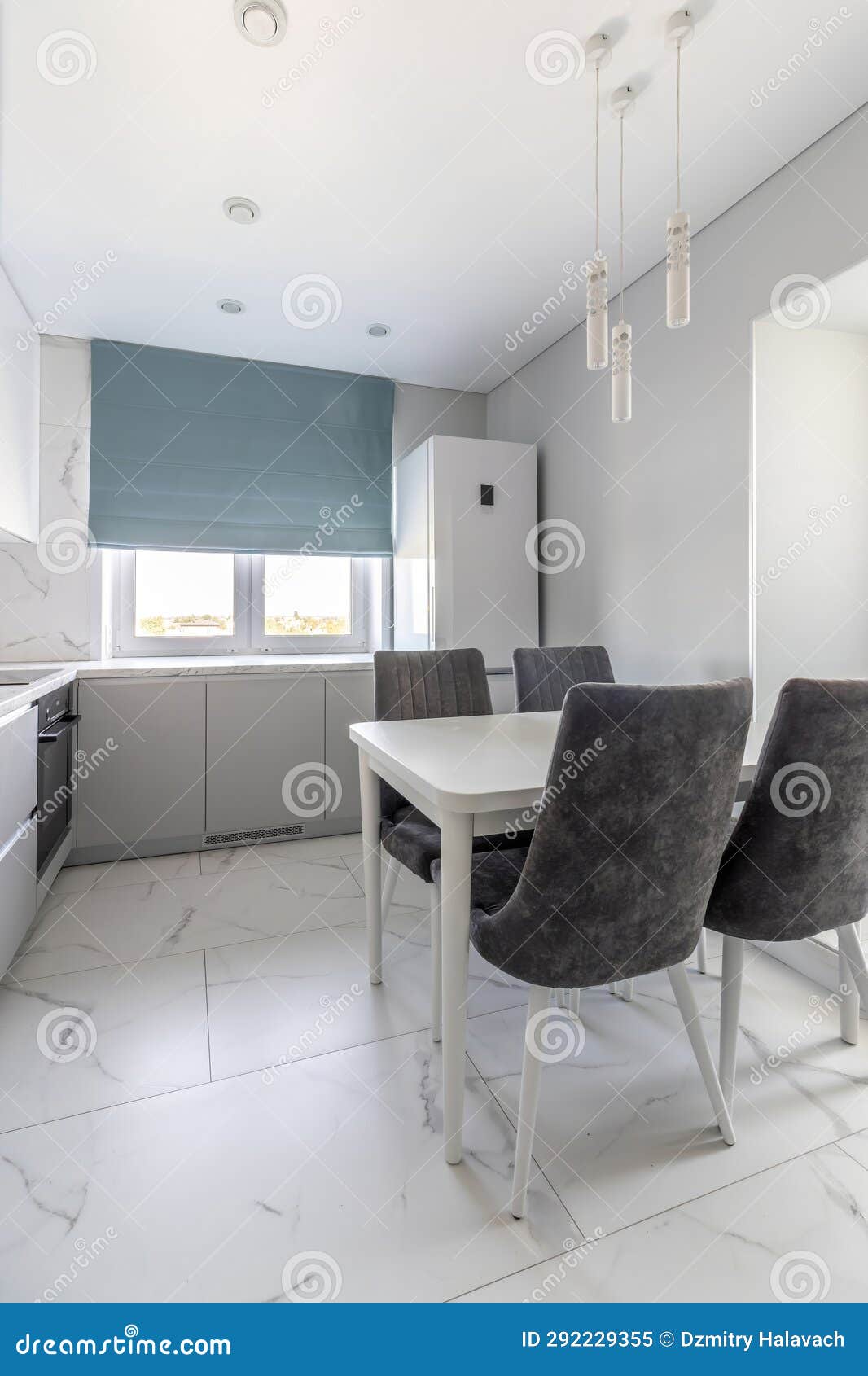 A Wide Angle View of Contemporary Modern Kitchen Idea Design Stock ...