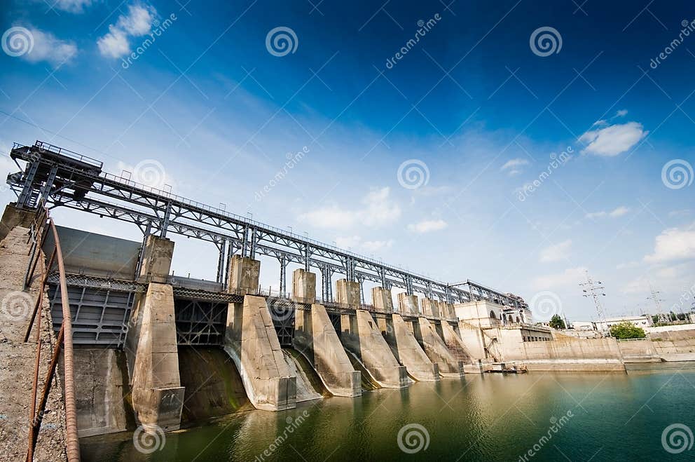 Wide angle view of a dam stock photo. Image of horizontal - 10488908