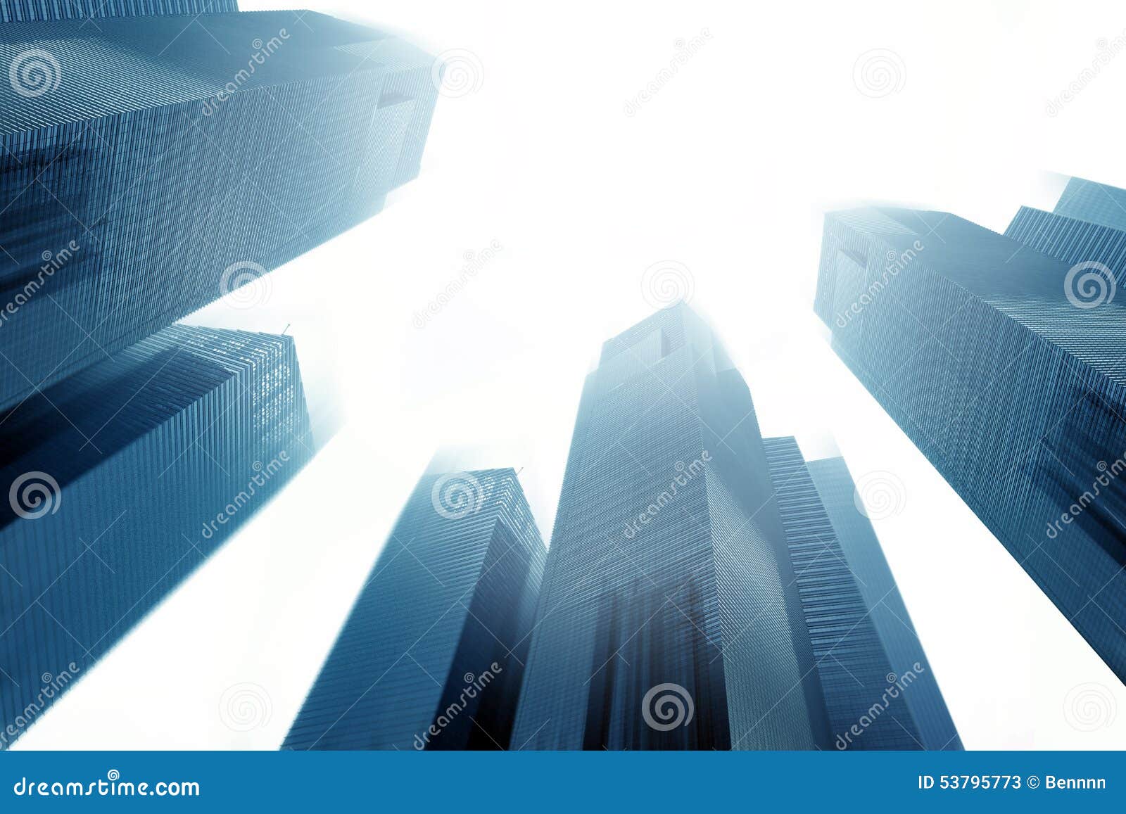 Wide Angle View of High Rise Building Stock Image - Image of district ...