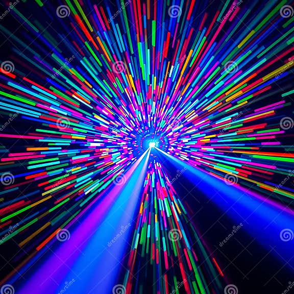 A Wide Angle View of a Laser Beam Being Directed through a Lens with an ...