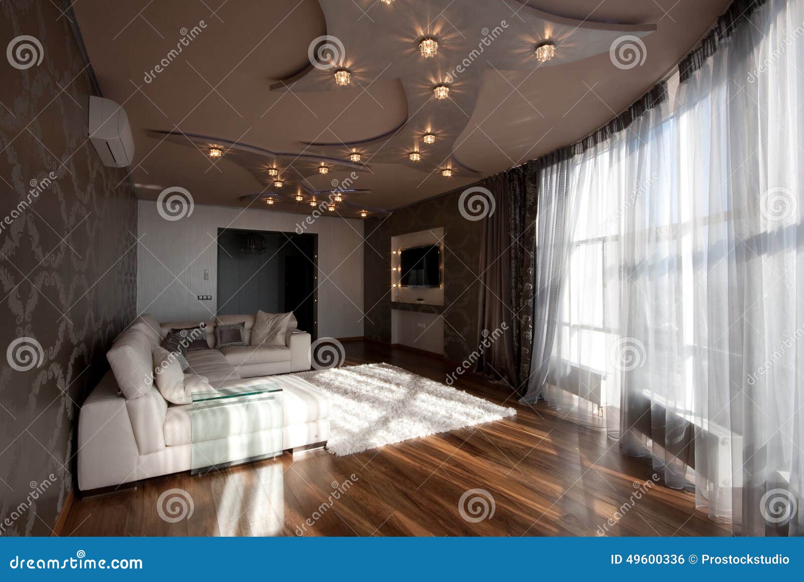 Wide-angle View of the Living Room Stock Photo - Image of home, fashion ...
