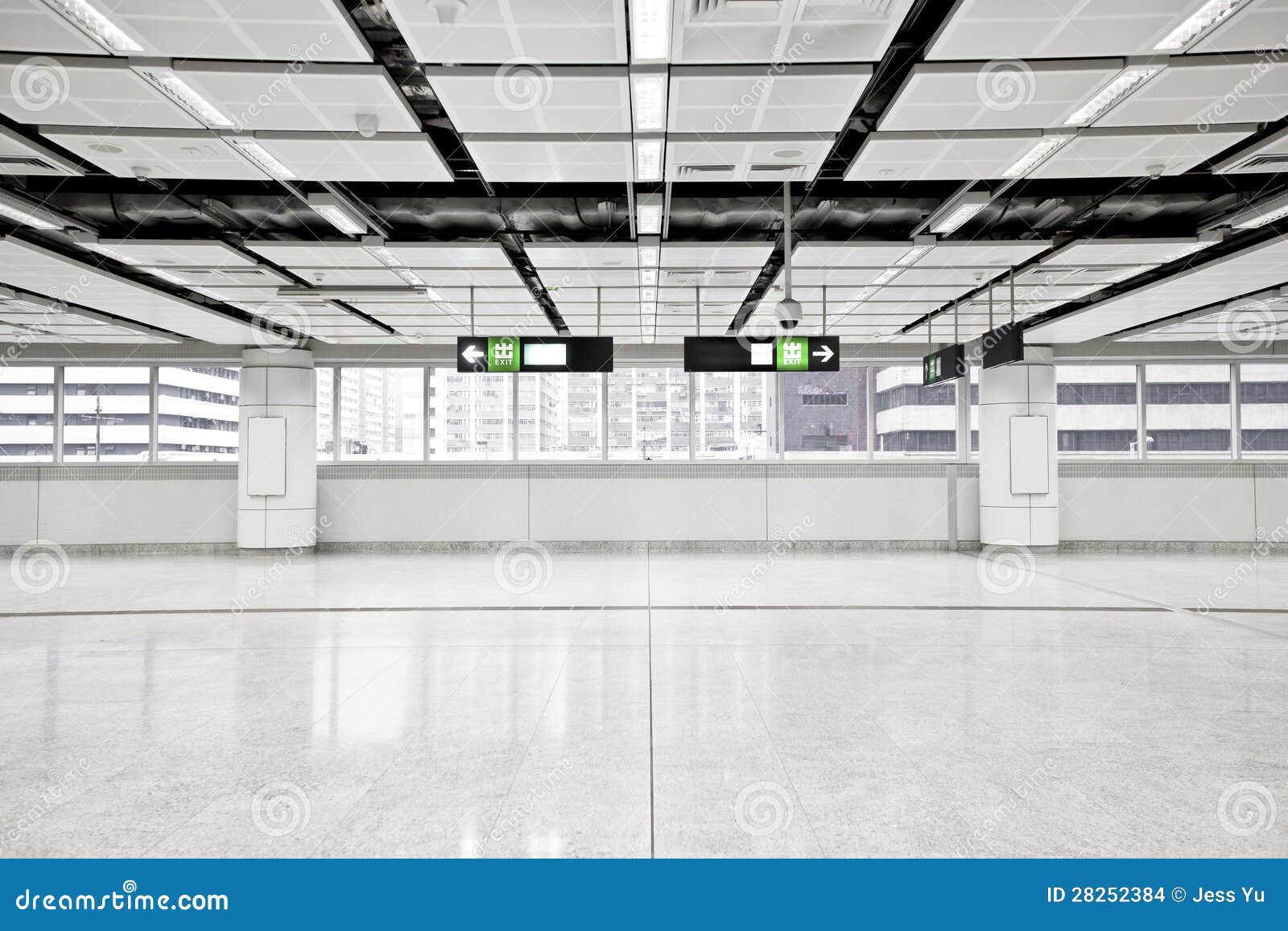 Wide Angle View of Modern Metro Station Stock Photo - Image of railroad ...