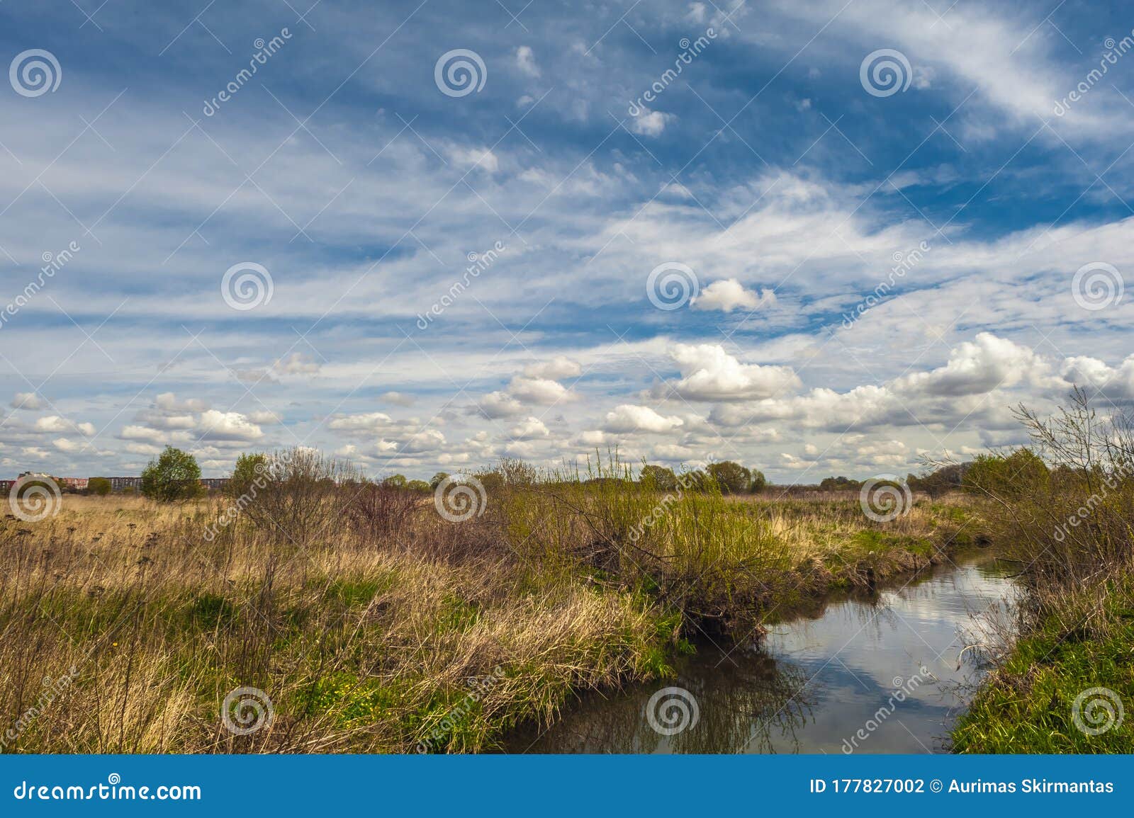 Wide angle view of river stock photo. Image of klaipeda - 177827002