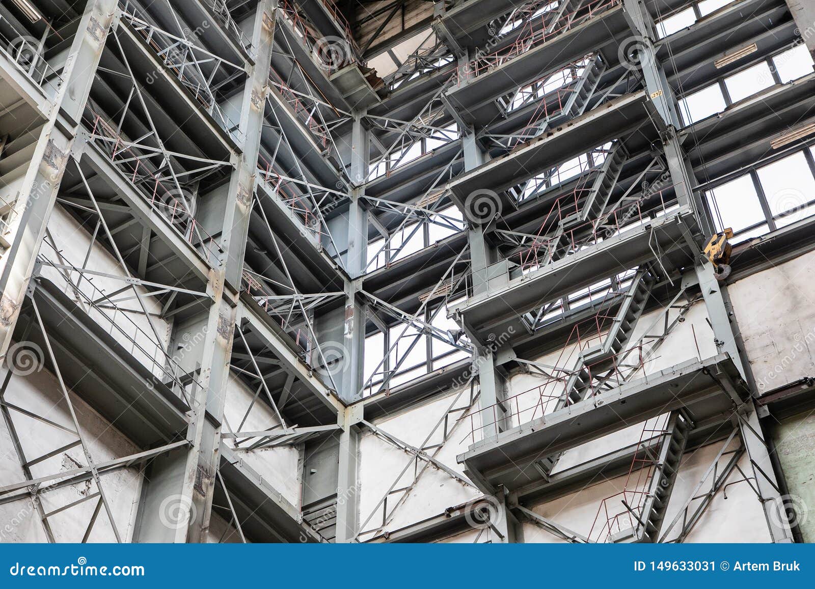 Wide Angle View of a Tall Industrial Building Stock Image - Image of ...