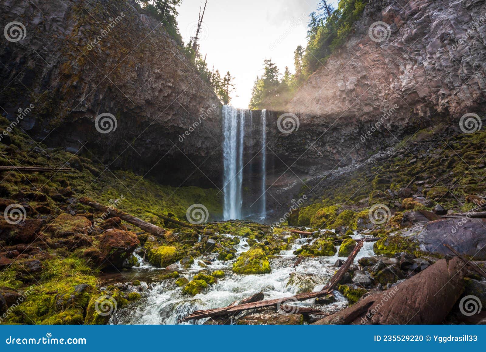 Wide Angle View of Tamanawas Falls Stock Photo - Image of oregon ...