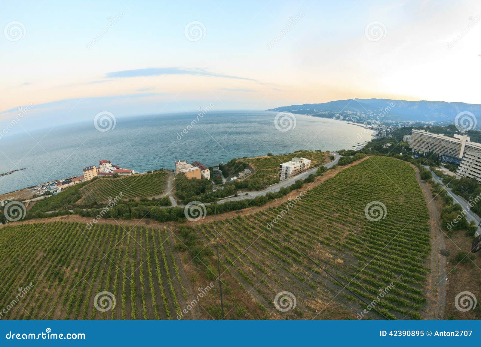 Wide Angle View To Sea and Beach Stock Image - Image of cliff, coastal ...