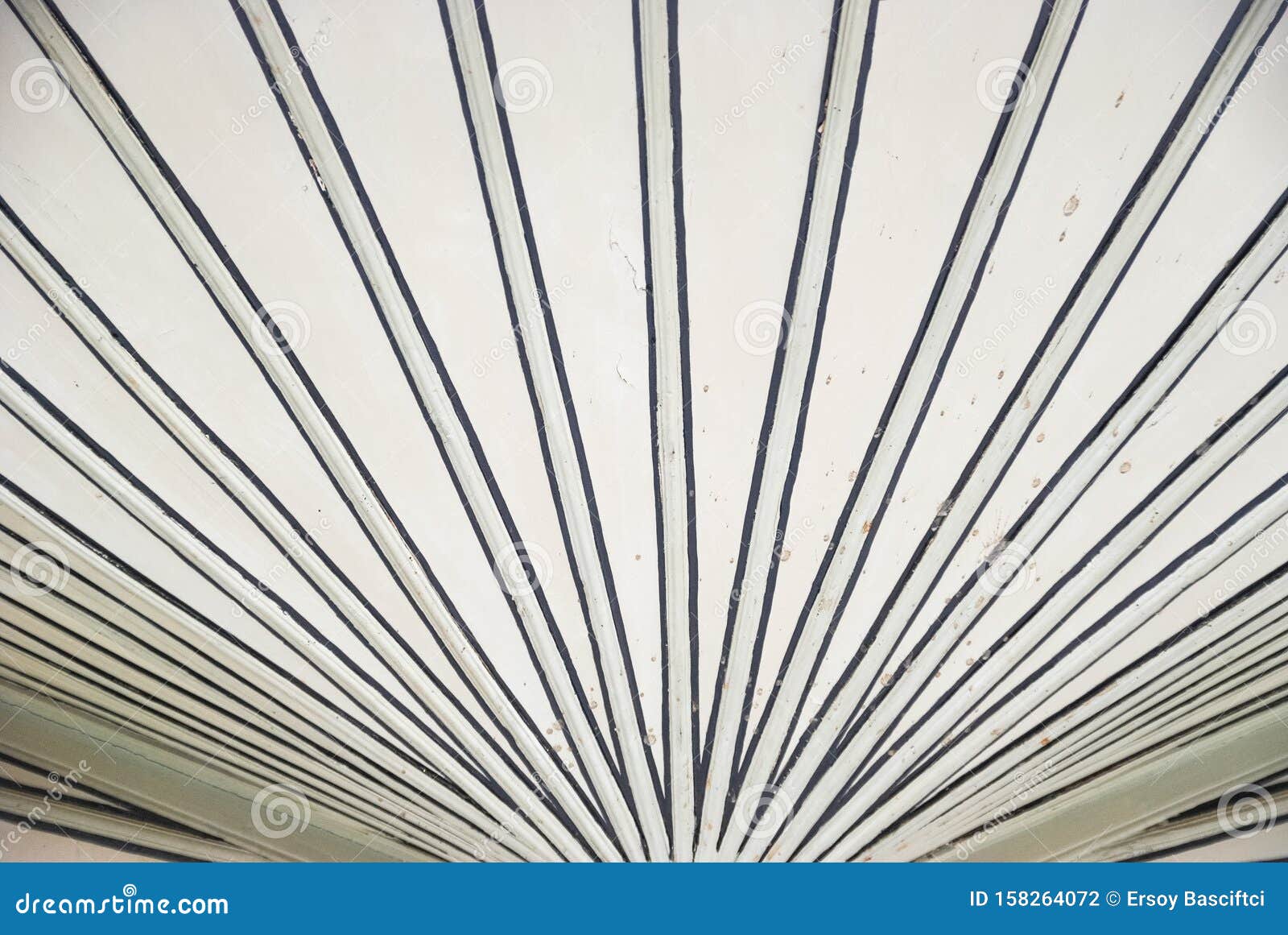 A Wide-angle View of a White Ceiling Historic Building Lines Pattern ...