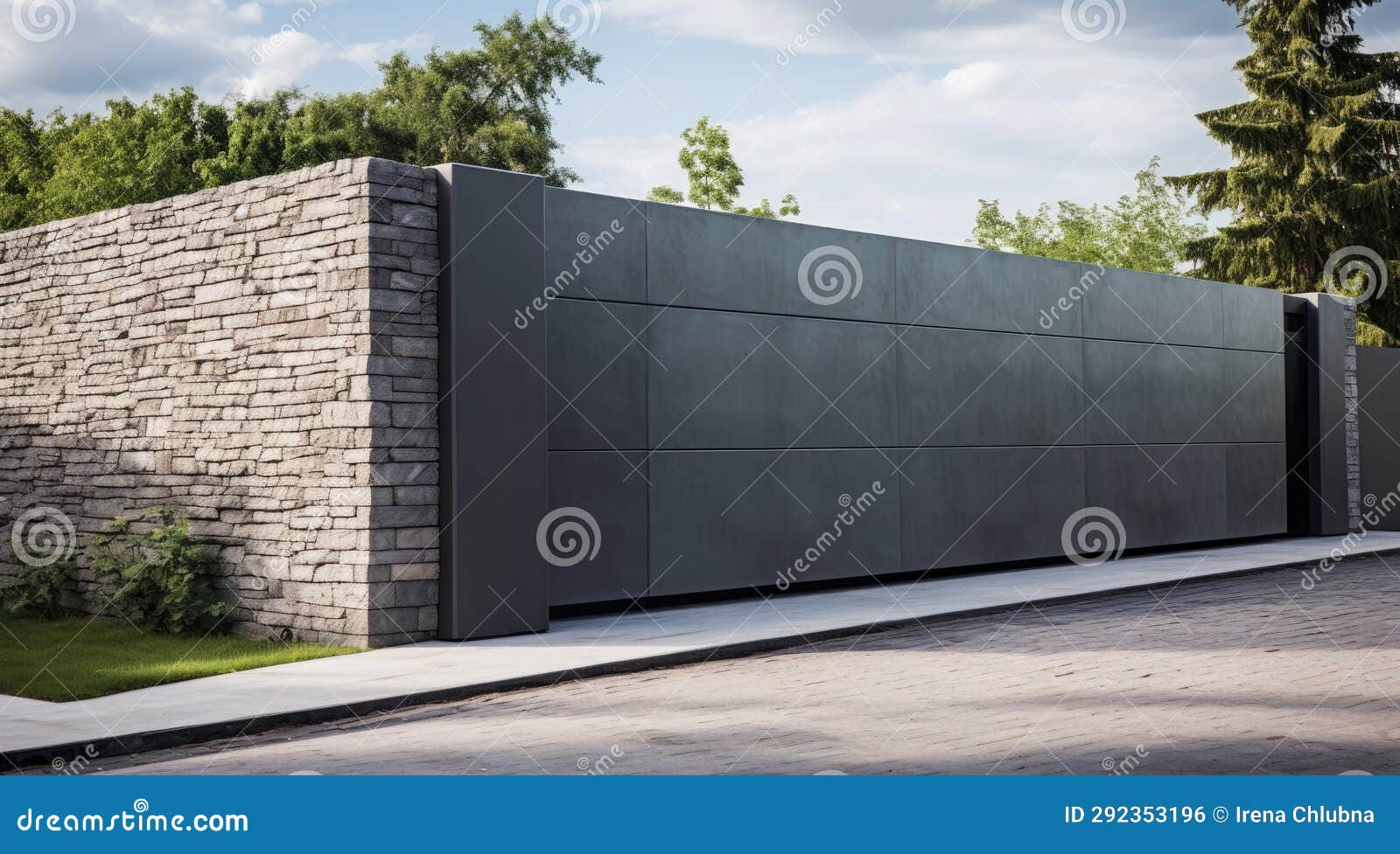 Wide Automatic Sliding Gate with Remote Control. Security and ...