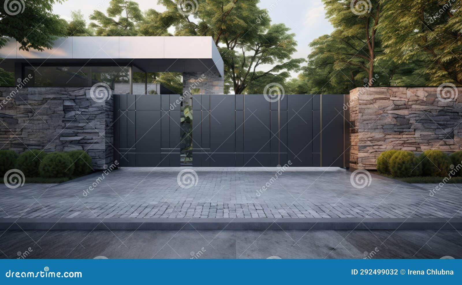 Wide Automatic Sliding Gate with Remote Control. Security and ...