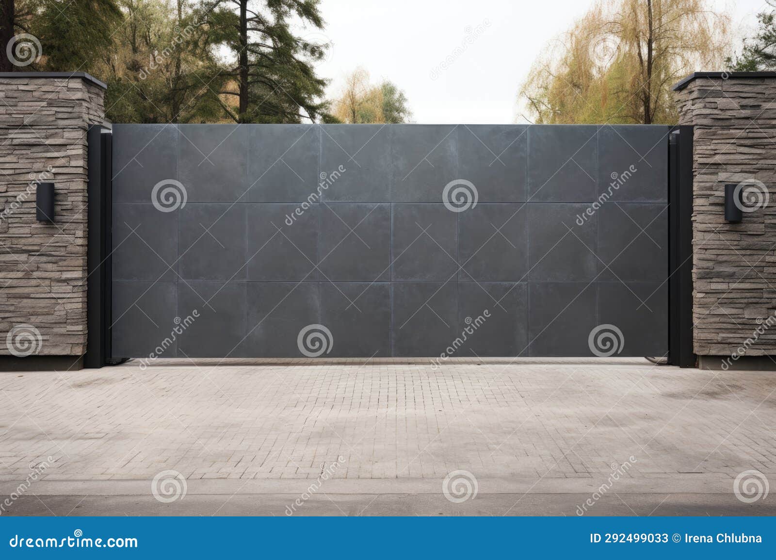 Wide Automatic Sliding Gate with Remote Control. Security and ...