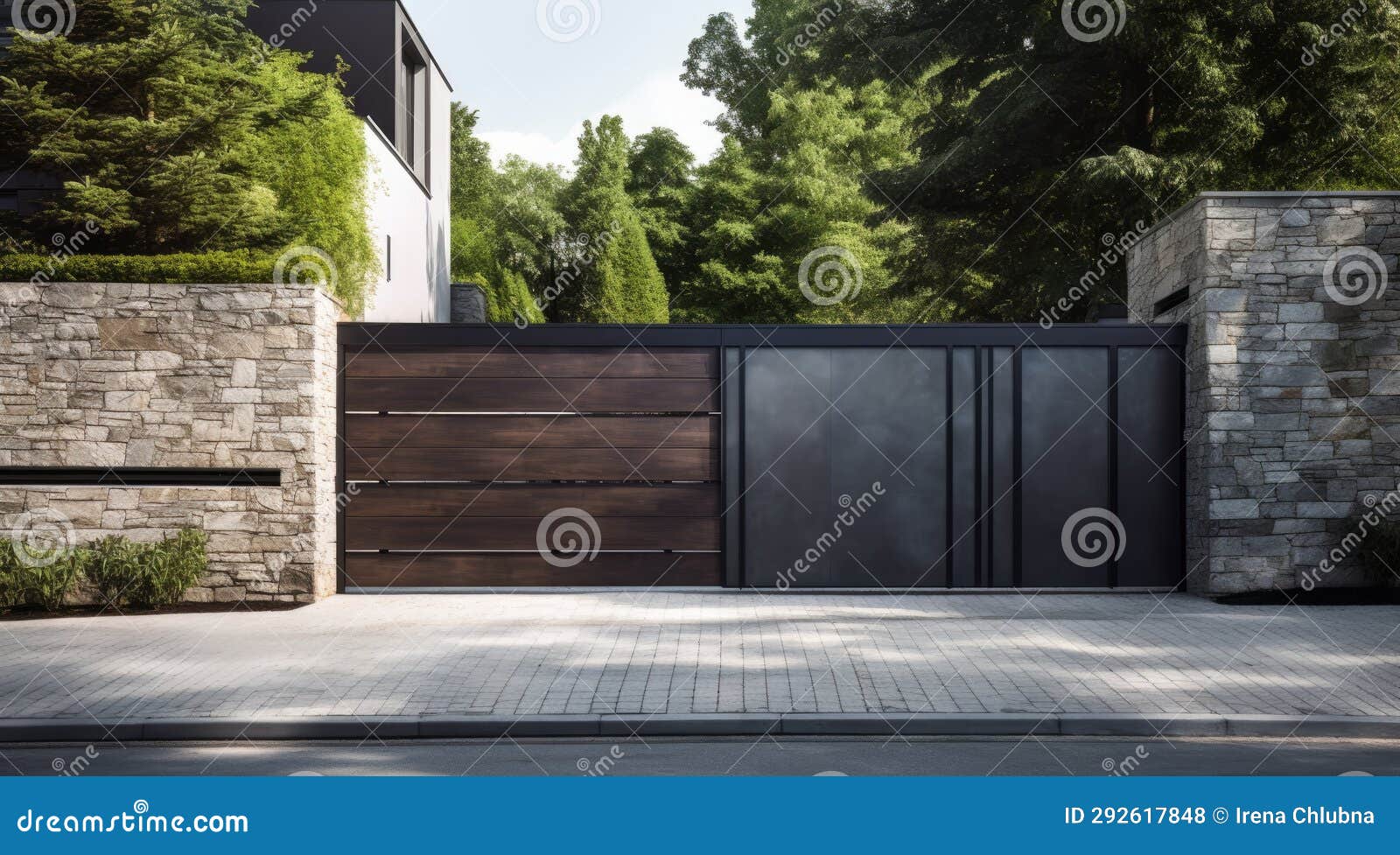 Wide Automatic Sliding Gate with Remote Control. Security and ...
