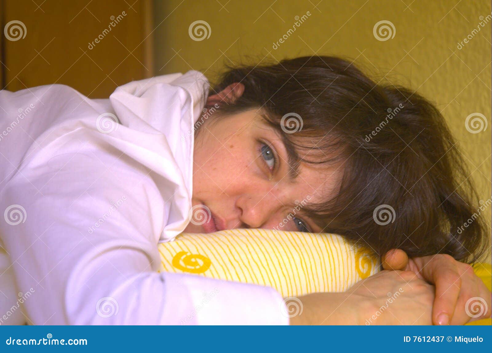 Wide-awake woman. stock image. Image of tranquillity, mouth - 7612437