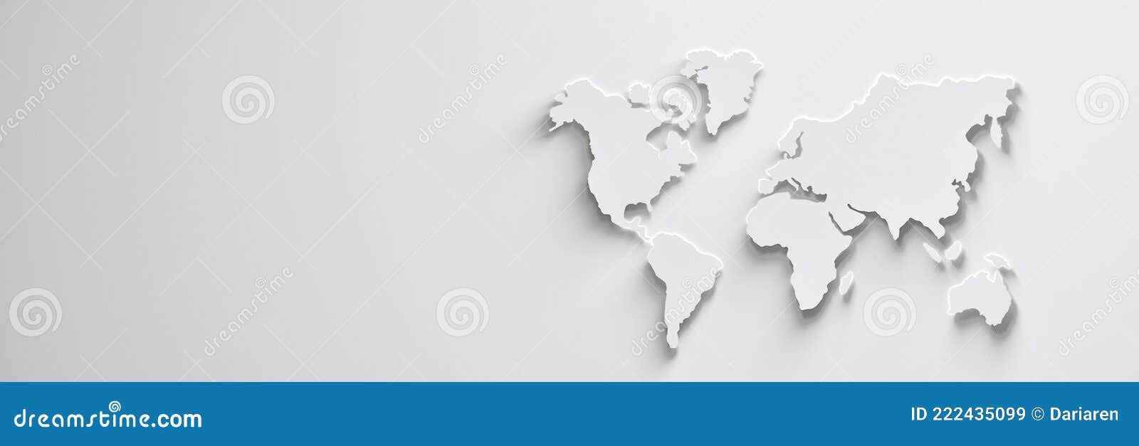 Wide Banner with White World Map and Copy Blank Space Stock ...