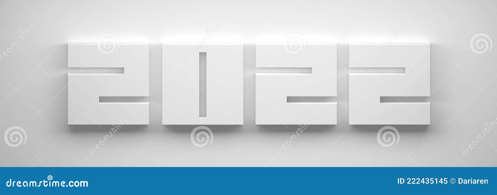 Wide Banner with Year 2022 Numbers on White Background Stock ...