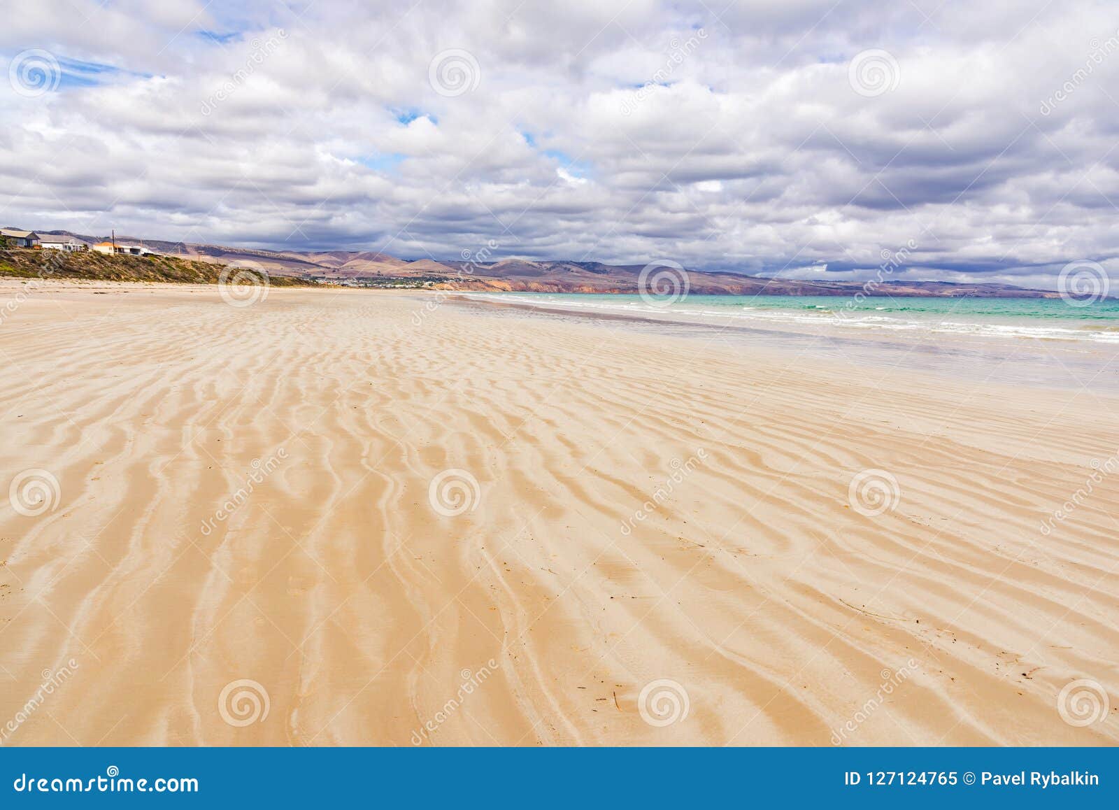 Wide beach in Australia stock image. Image of environment - 127124765