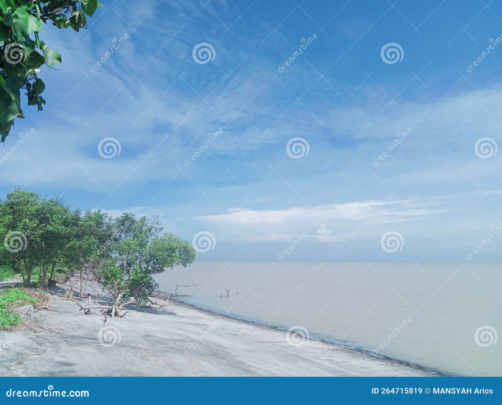 Wide Beach and a Wide and Beautiful Ocean Stock Image - Image of wind ...