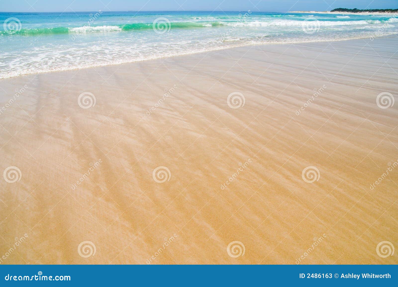 Wide Beach with Streaky Sand Stock Image - Image of relax, water: 2486163