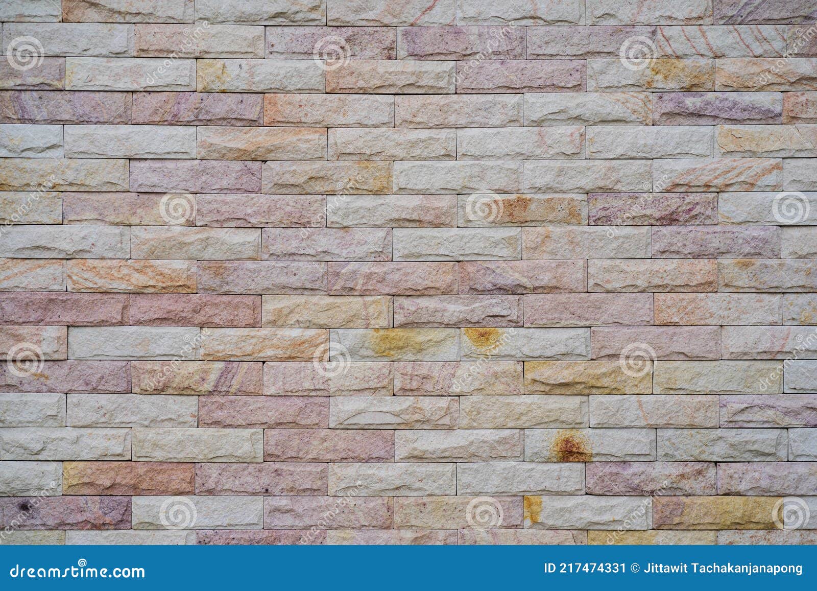 Wide Beige Brick Wall Background Texture. Home and Office Design ...
