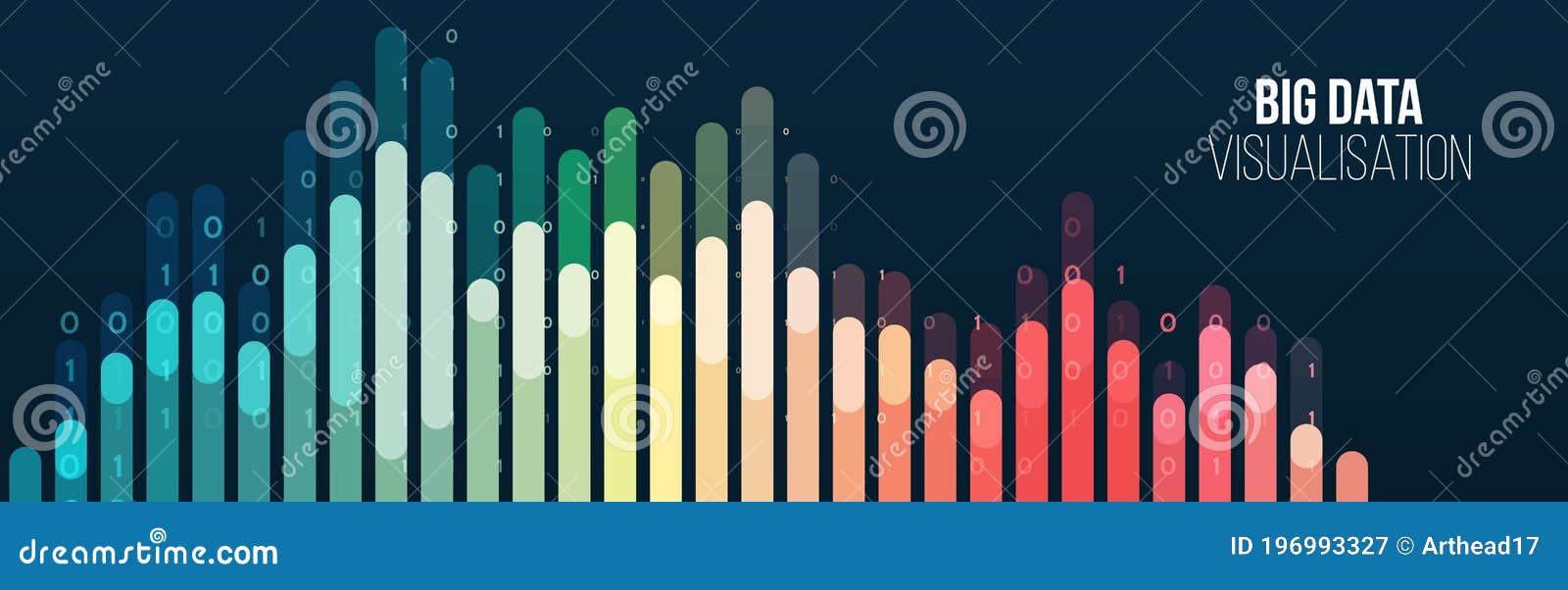 Wide Big Data Visualization. Abstract Background with Lines Array and Binary Code. Connection ...