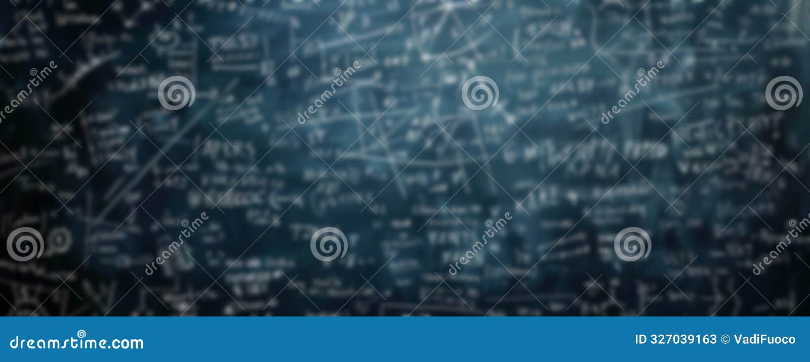 Wide Blackboard Inscribed with Scientific Formulas and Calculations in ...