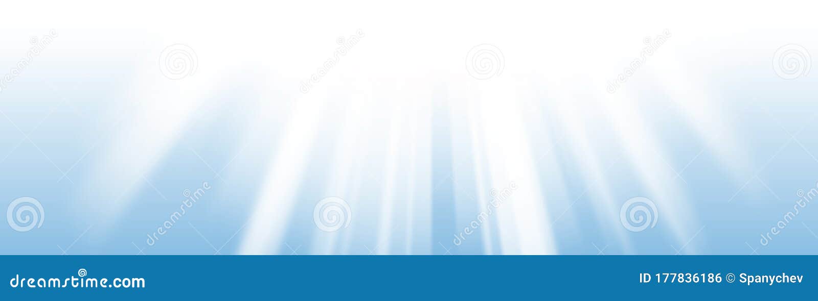 Wide Blue Banner with Rays at the Top of the Illustration Stock ...