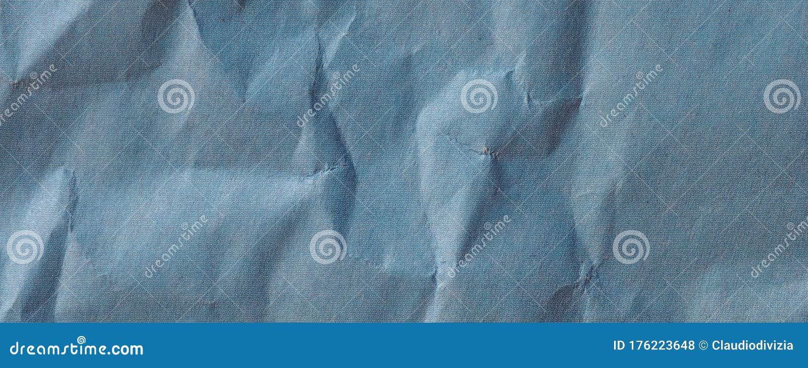 Wide Blue Crinkled Paper Texture Background Stock Photo - Image of ...