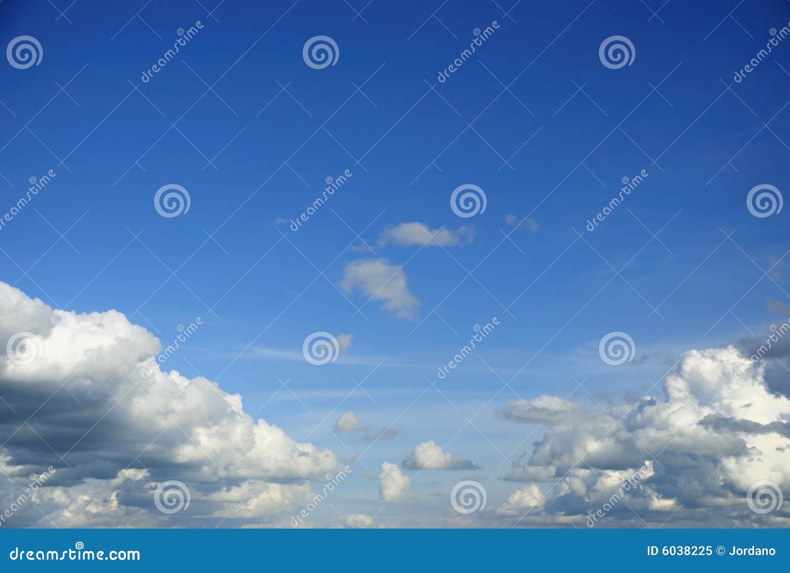 Wide Blue Sky with White Cloud on Sunny Day Stock Image - Image of blue ...