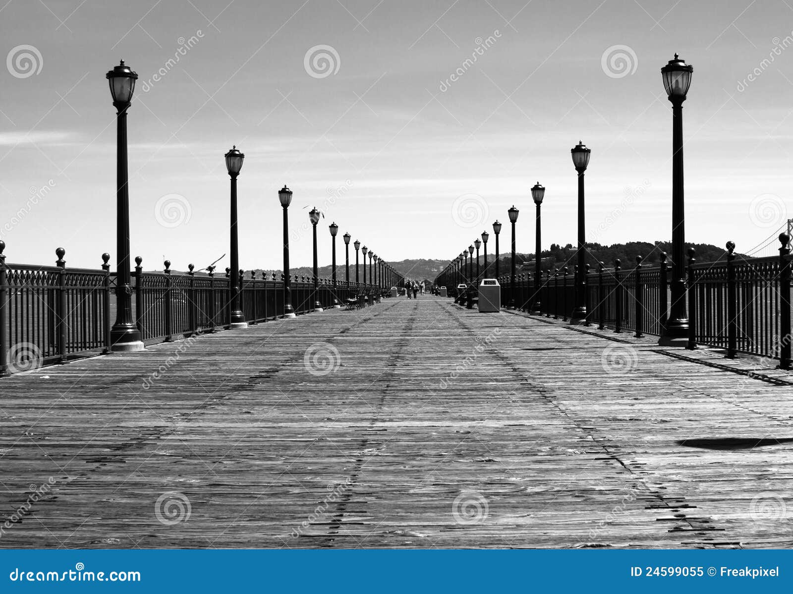 Wide boardwalk stock image. Image of boardwalk, streetlights - 24599055