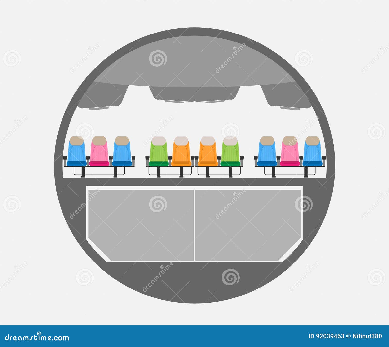 Wide Body Airplane Cross Section Vector on White Background Stock ... Wide Body Airplane Cross Section Vector on White Background Stock ...