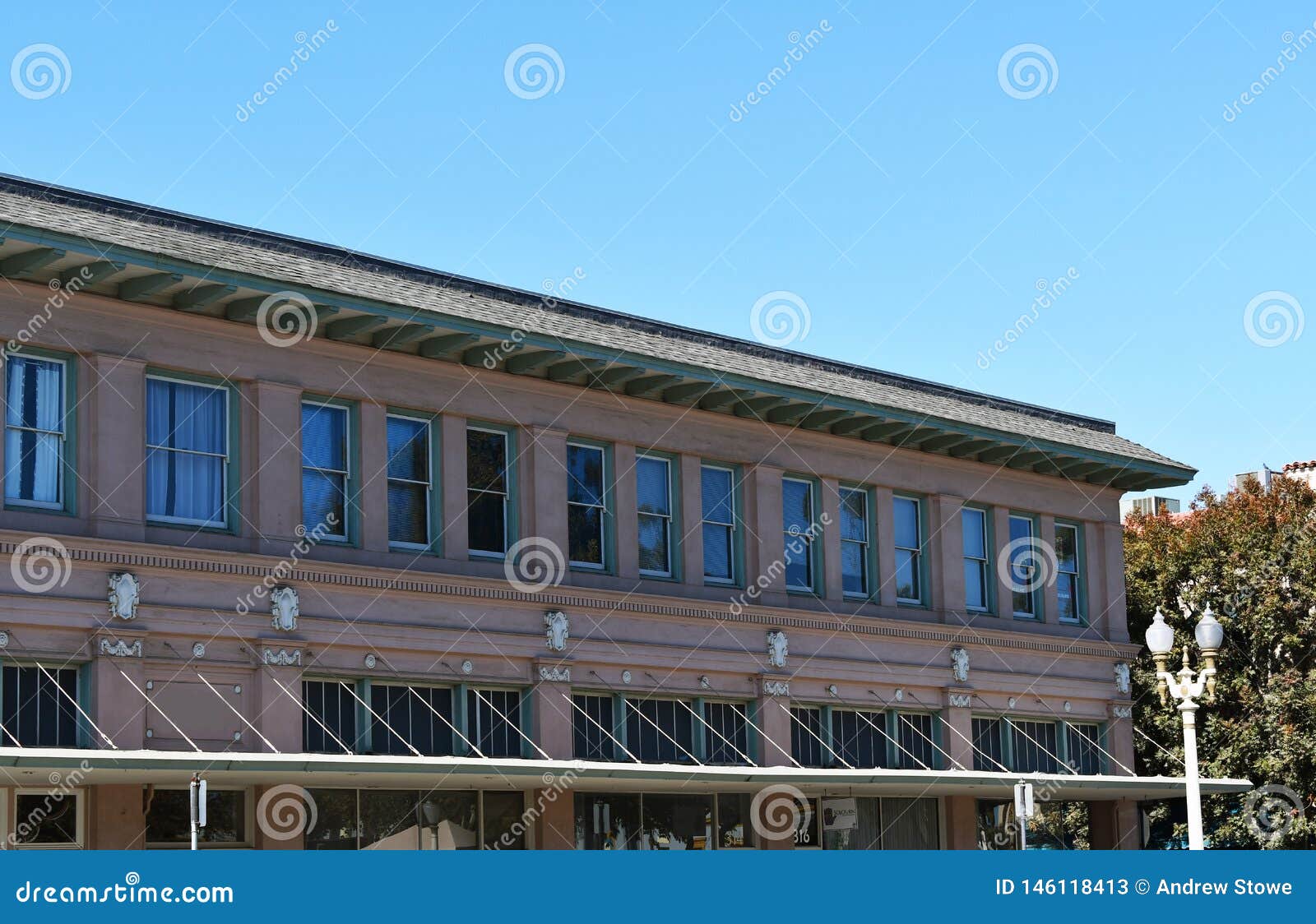 Wide Building with Many Windows Stock Image - Image of dwelling, flats ...