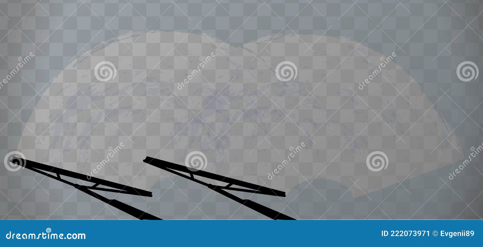 Wide Car Windscreen with Two Wiper Wipers on Transparent Stock ...