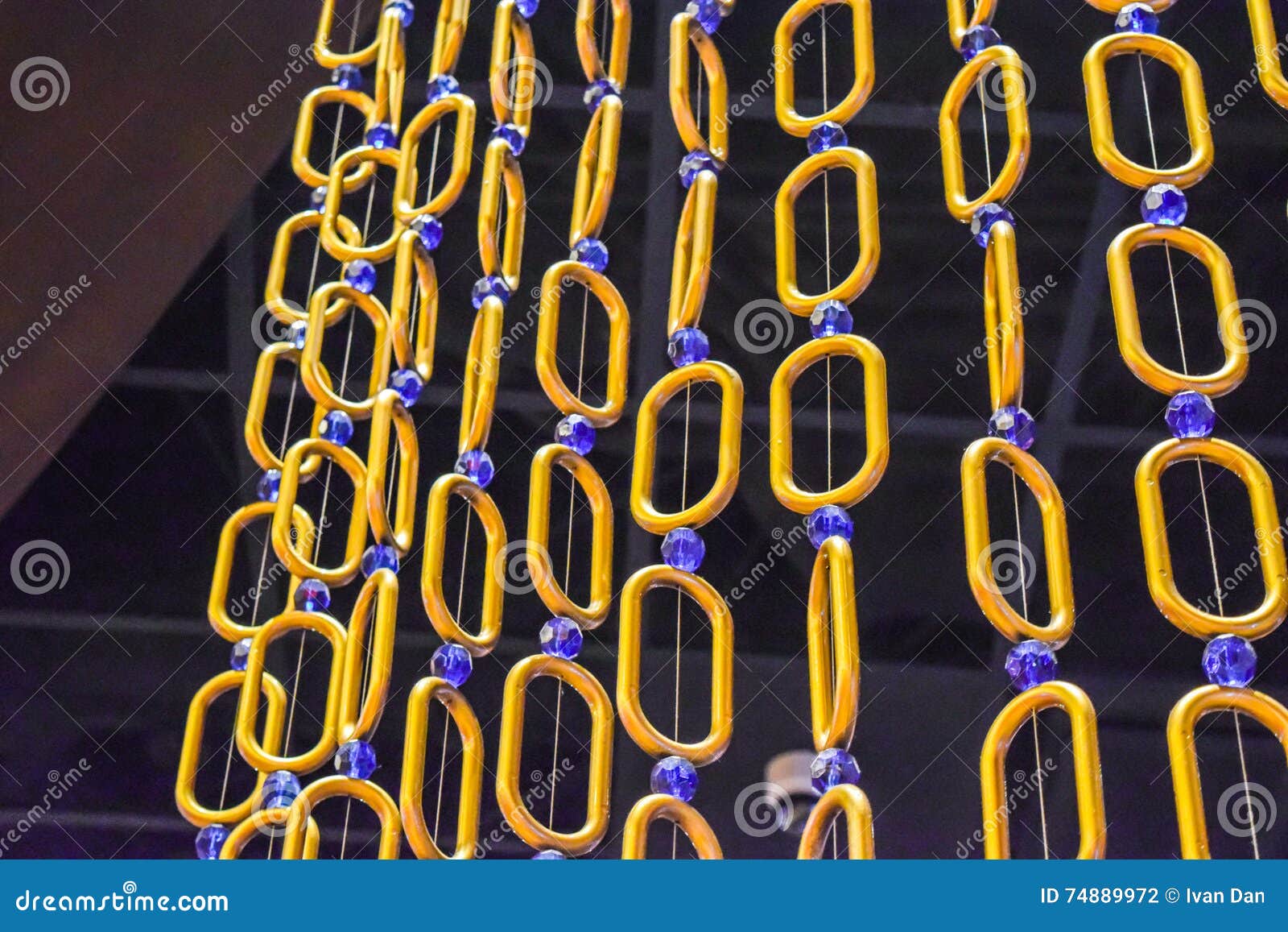 Wide chain curtains gold stock photo. Image of isolated - 74889972