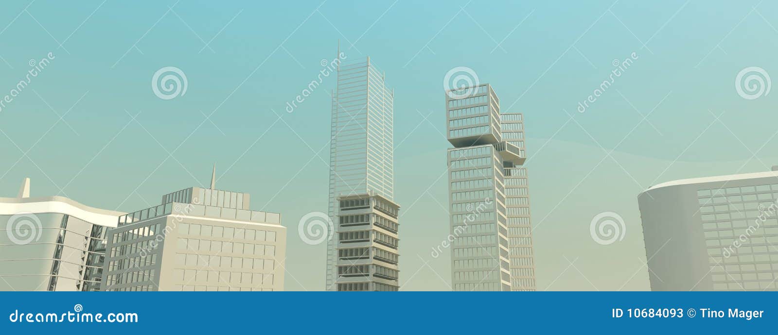 Wide city skyline panorama stock illustration. Illustration of easy ...