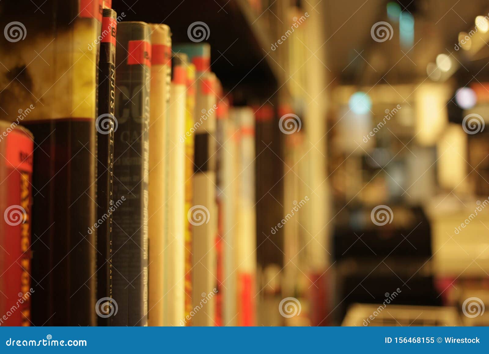 Wide Closeup Shot of a Stack of Books in a Shelf Editorial Image ...