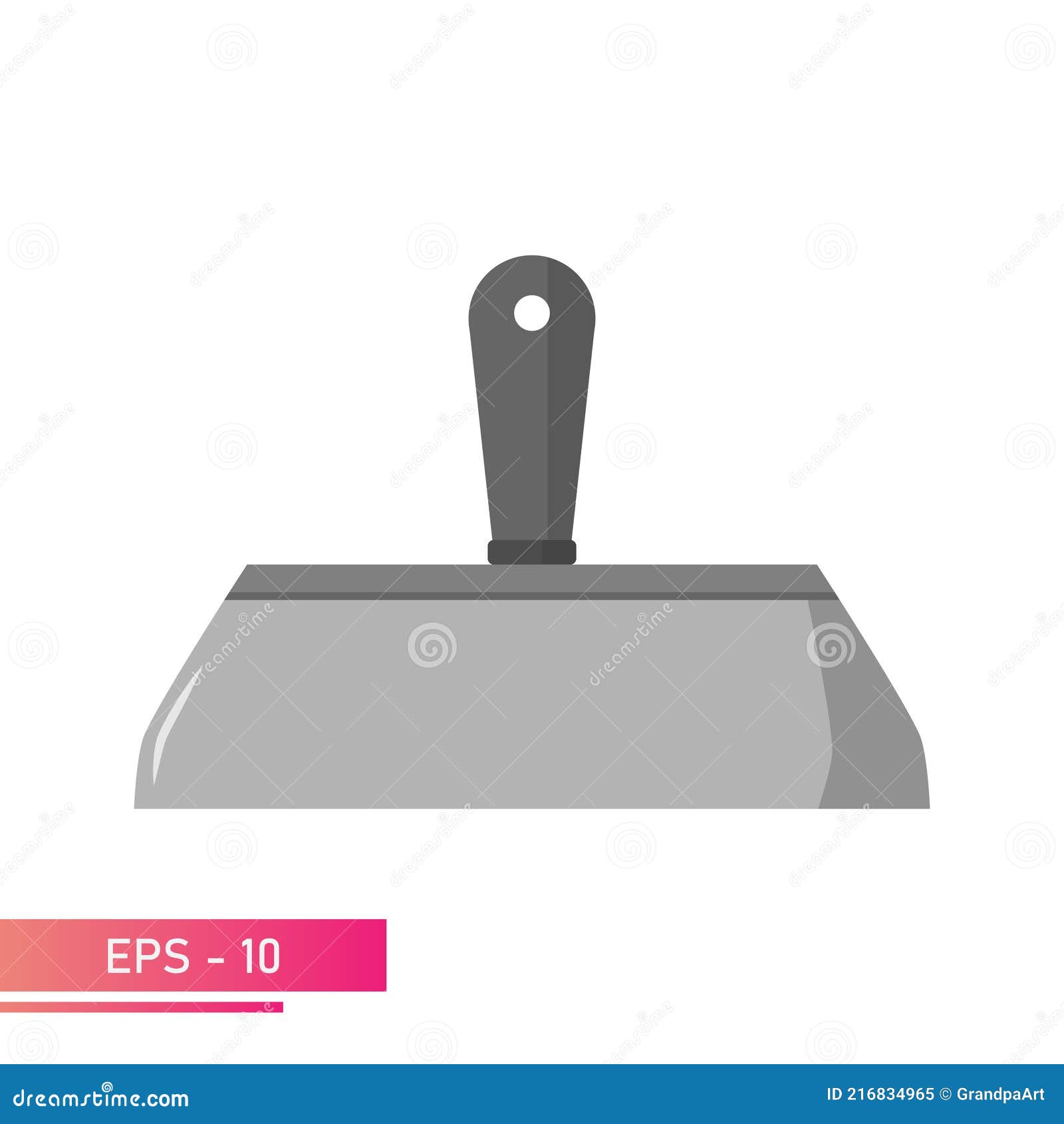 Wide Construction Spatula. Realistic Design. on a White Background ...